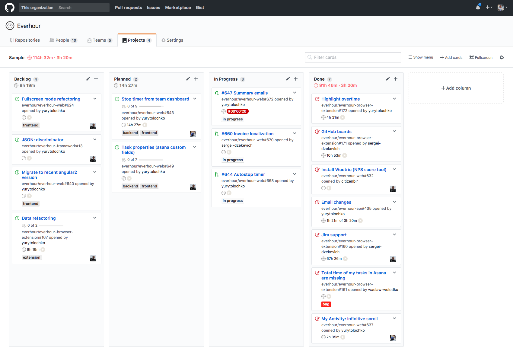 Tracking Time In New Kanban Style Github Boards
