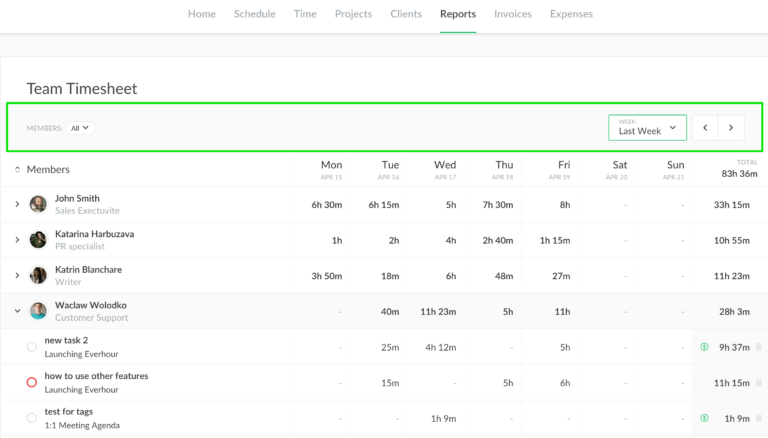 Get Deeper Insights With the New Team Timesheet – Everhour Blog