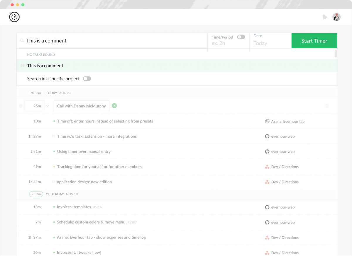 Updates to Tracking Time Without a Task – Everhour Blog