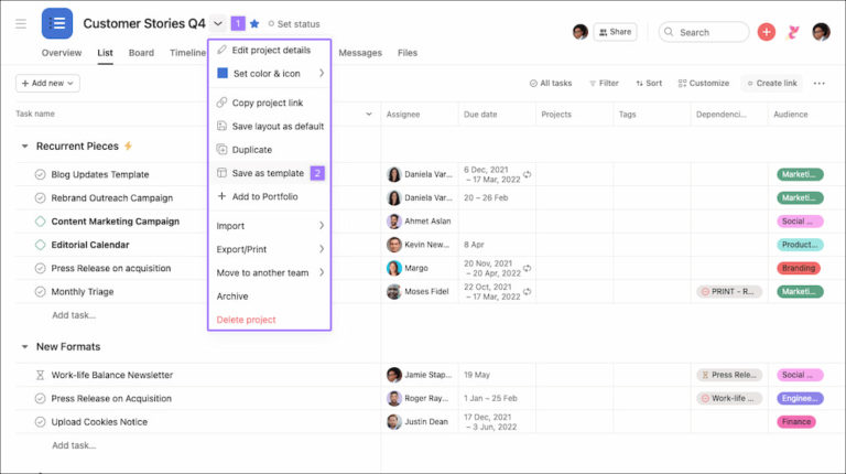Asana Templates: Save Time, Achieve Consistency & Standardize Your Work ...